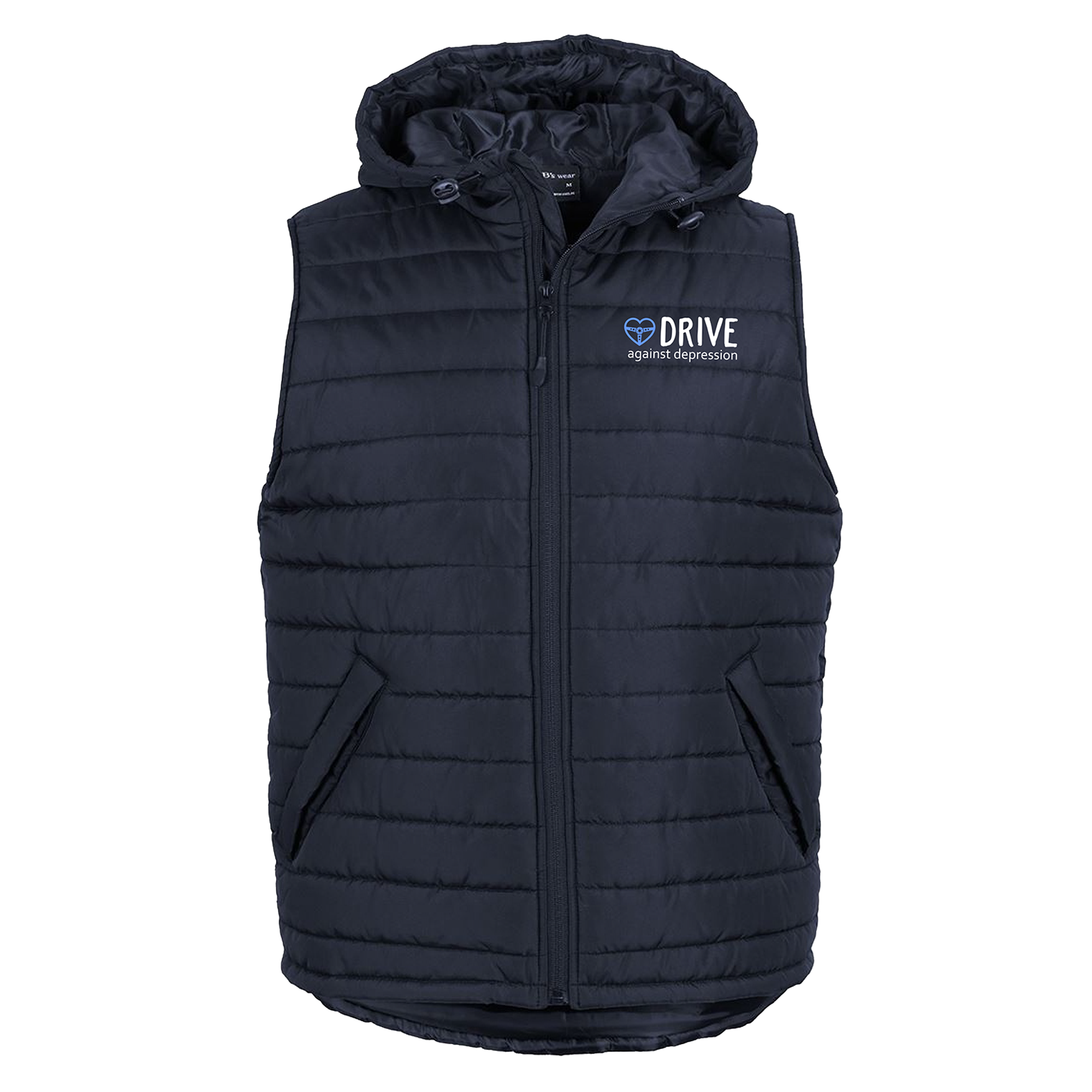 DAD Hooded Puffer Vest - Drive Against Depression